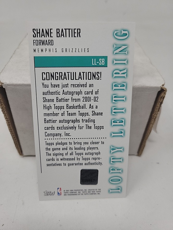 Shane Battier 2001-02 Topps Lofty Lettering Auto Autograph High Topps ...