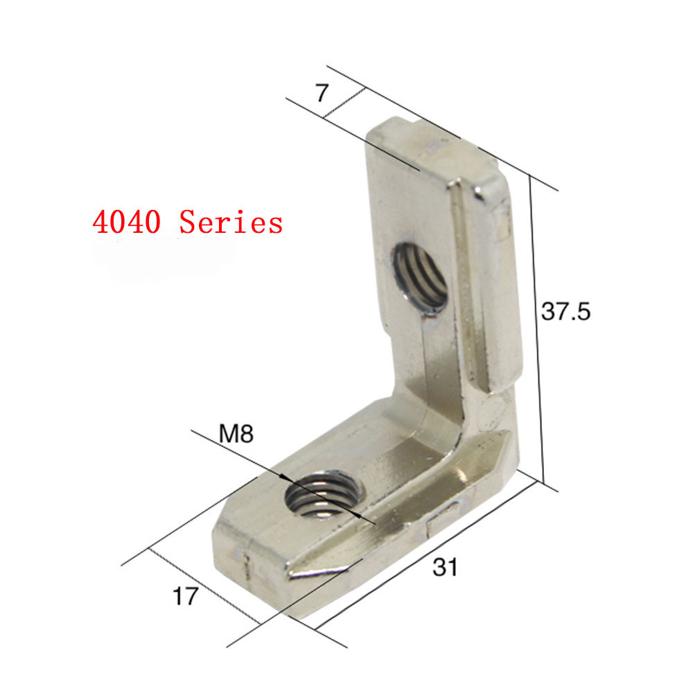 T Slot L-Shape Aluminum Profile Interior Connector Corner Bracket Joint ...