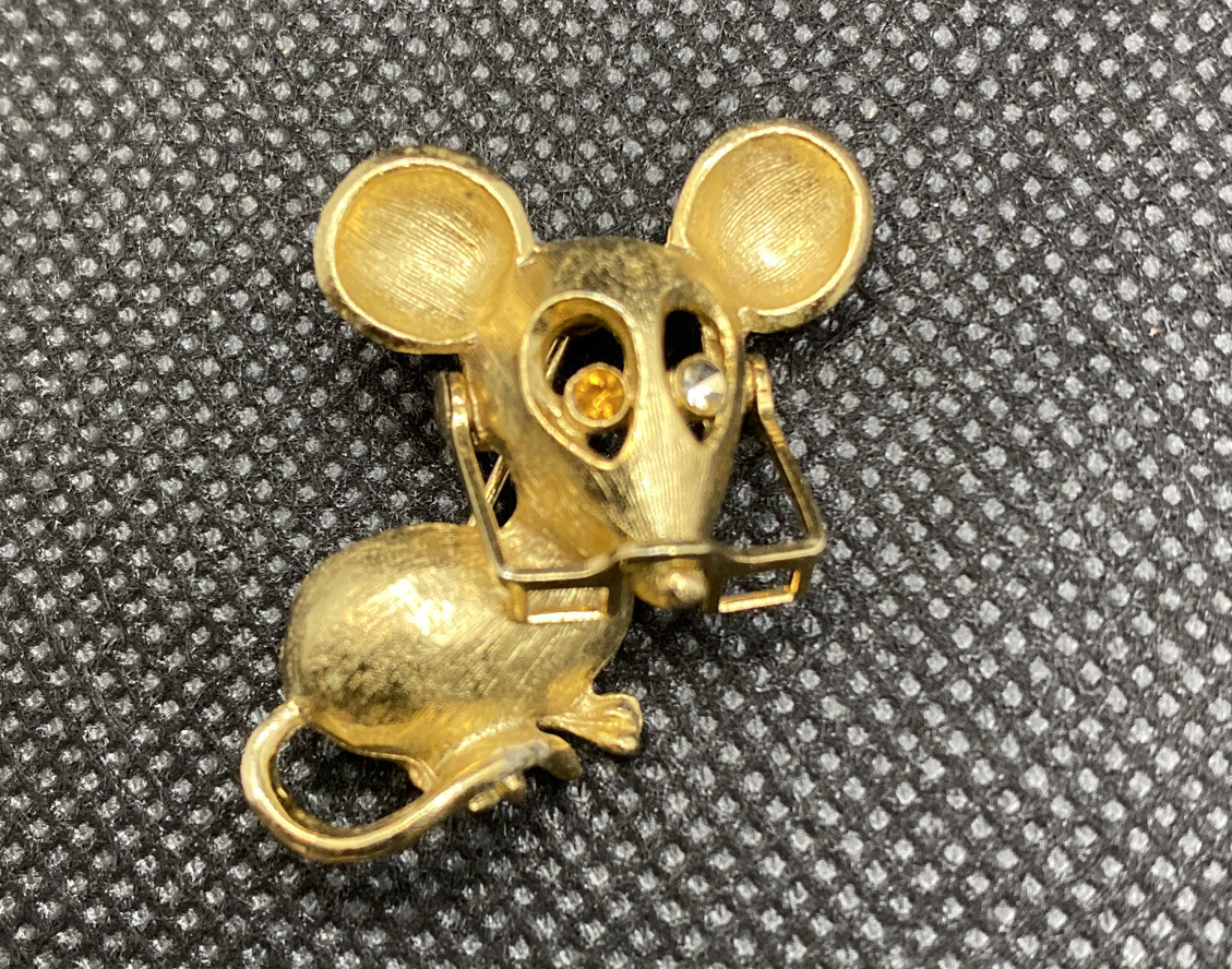 Vintage Avon Mouse Mice With Moving Glasses Yellow An… - Gem