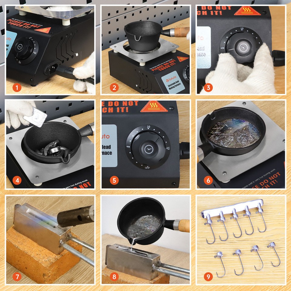 Lead Melting Pot Electric Metal Smelting Furnace for DIY Fishing Weight ...