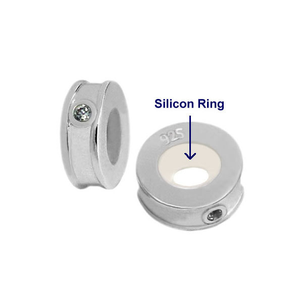 925 Sterling Silver Bead stoppers for 3 mm Chain Bracelets & Necklaces ...