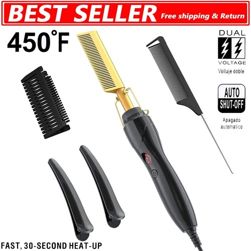 Professonal Hot Comb Hair Straightener - Electric Straightening Comb | eBay