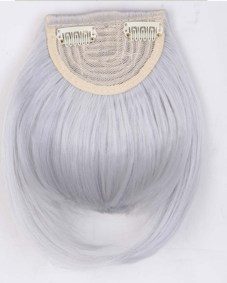 Straight Front Bangs Fringe Piece Clip In Hair Extensions Real Natural ...