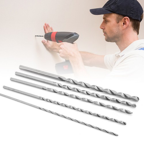 5x 150mm Extra Long High Speed Steel HSS Twist Drill Bit Set For Metal ...