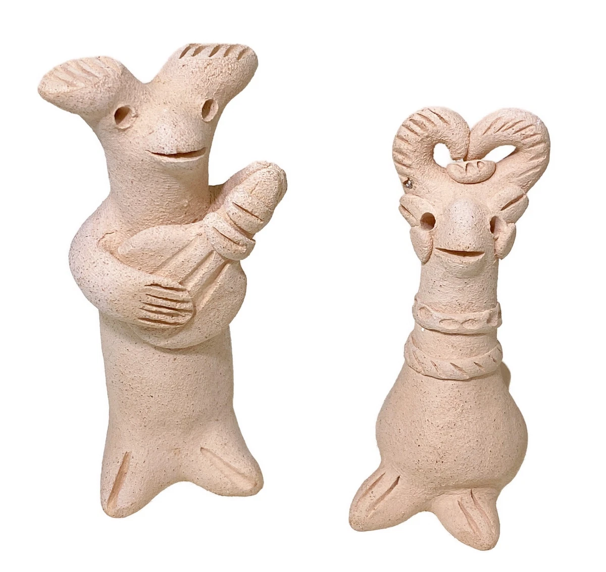 Clay Whistle Animal Sculptures