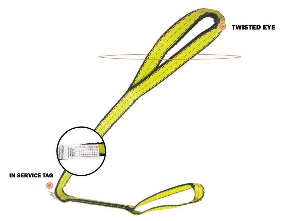 3" Twisted Eye Web Sling Lifting Choker 6 FT - Tow Choker Pull Tagged ...