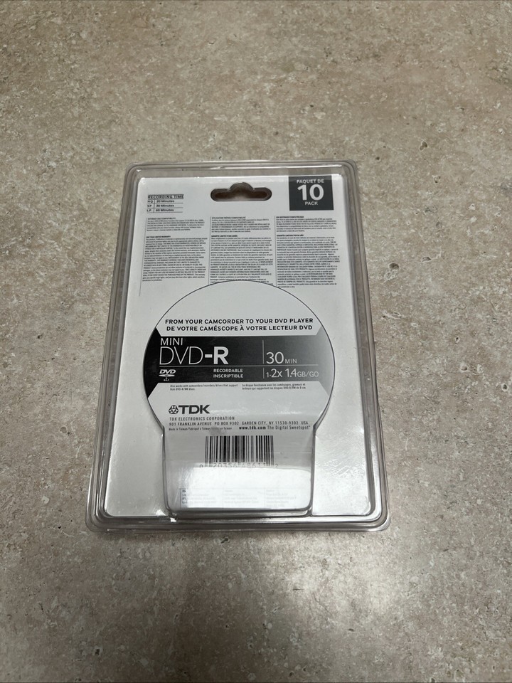 10 Pack TDK Mini DVD-R Discs 1.4 GB Camcorder Recordable Media New! | eBay