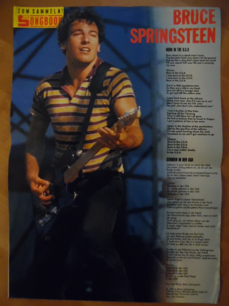 BRUCE SPRINGSTEEN Born in the USA BRAVO A4 Songbook Clipping 160 | eBay