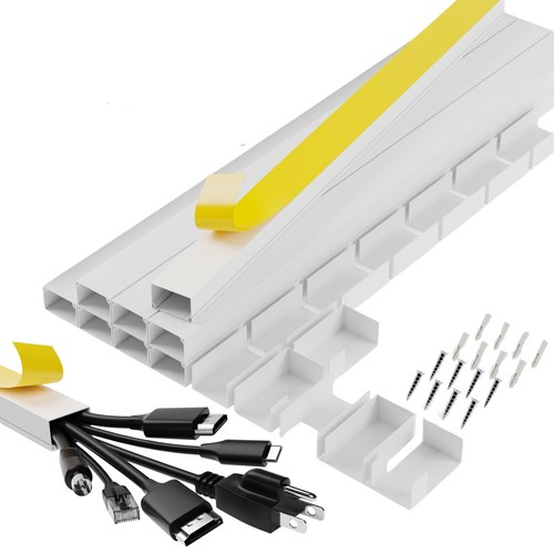 126" Cable Raceway White Kit Paintable for Tv Mounted On Wall Baby and ...