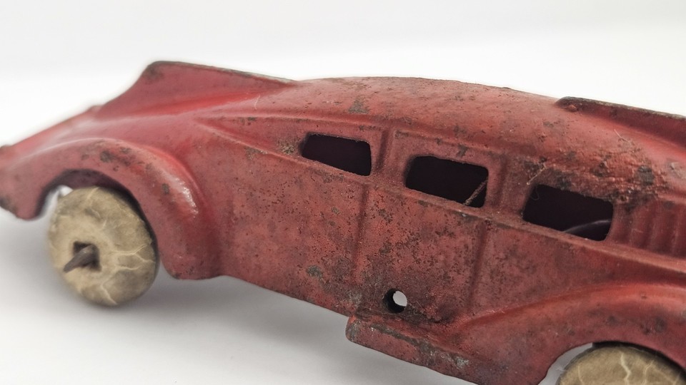 Vintage 1930's Hubley Futuristic Rocket Streamline Bus Red Vtg Rubber ...