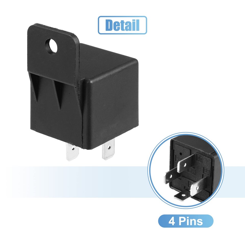 10Pcs Car Relay 4 Pin 12V 40Amp SPST Model JD2912-1H-12VDC 40A 14VDC ...