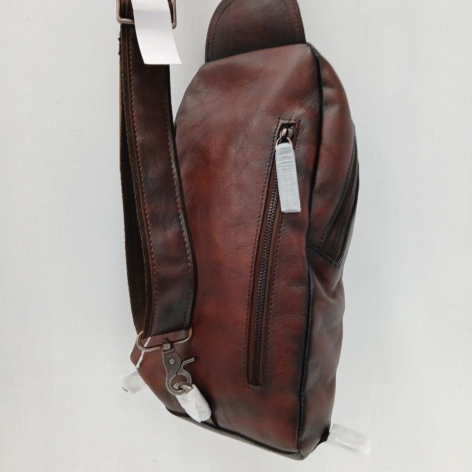 Feigitor Bag Mens Brown Leather Crossbody 17x8x31cm NWOT RMF24-MS | eBay UK