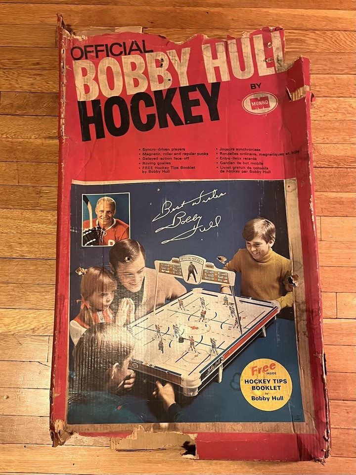 VINTAGE 1960s Munro Bobby Hull Hockey Table Top Game Original Box EARLY ...