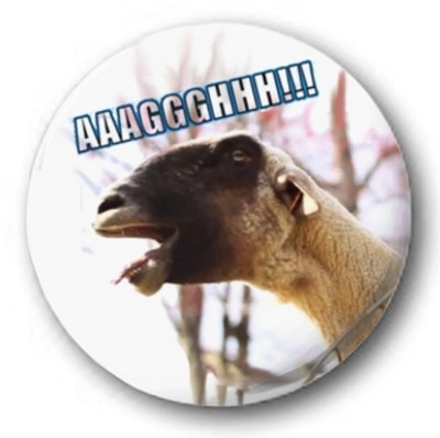 SCREAMING GOAT - 25mm 1" Button Badge - Novelty Cute Meme Sheep | eBay UK
