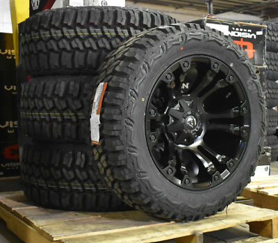 20x10 Fuel D560 Vapor Black Wheels Rims 33" MT Tires 8x6.5 Dodge Ram ...