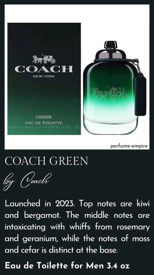 Coach Green by Coach cologne for men EDT 3.3 /3.4 oz New in Box | eBay