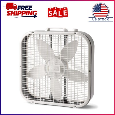 Lasko 20" Classic Box Fan with Weather-Resistant Motor, 3 Speeds, 22.5 ...