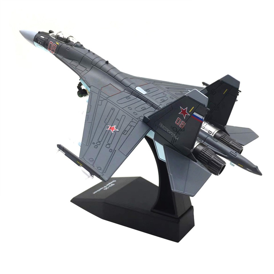 Gray Russian SU-35 Super Flanker Heavy Aircraft 1:100 Simulation ...