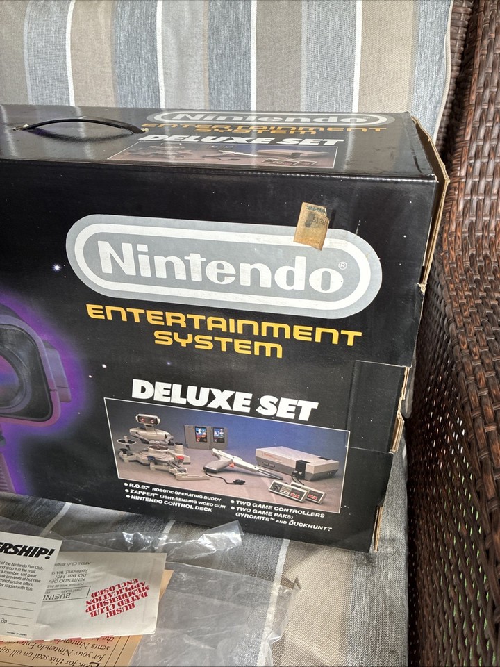 1986 NES Nintendo Entertainment System Deluxe Set Rob Robot ~ Box Only ...