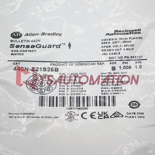 Allen Bradley 440N-Z21S26B No Special Features,SensaGuard,Non Contact ...