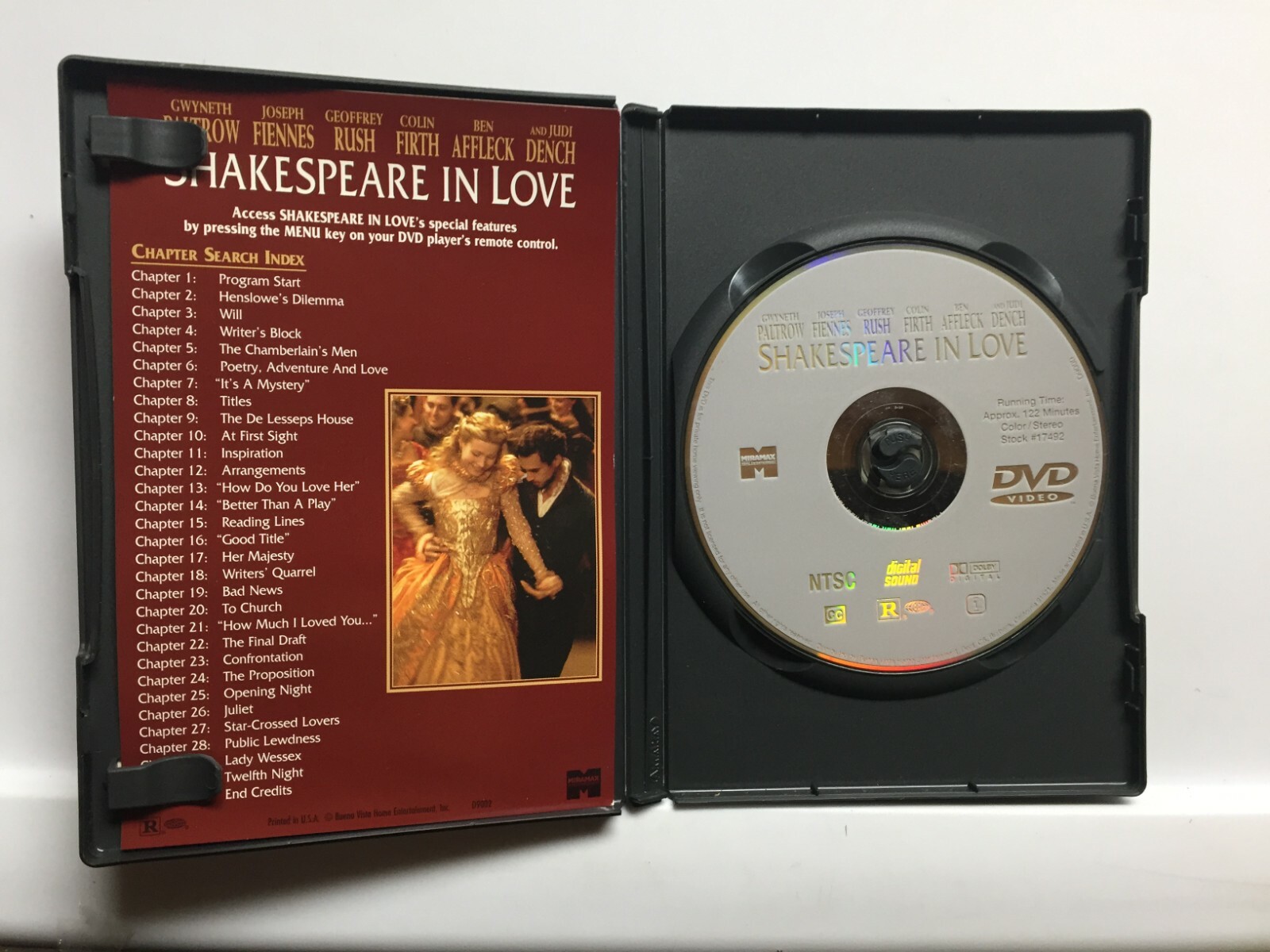 Shakespeare in Love [1998] (DVD,1999,Widescreen) Gwyneth Paltrow,Great ...
