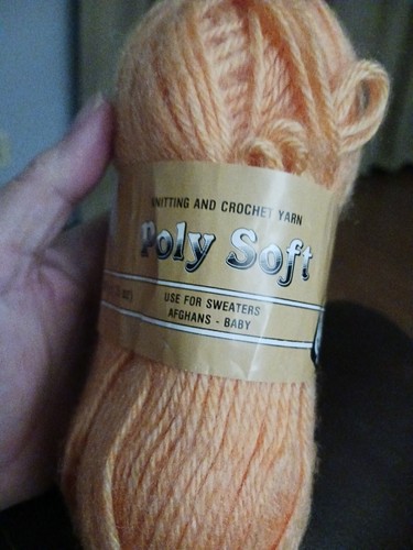 Yarn POLY SOFT 100% Olefin MEDIUM ORANGE 4 ply, 1 skein NEW WITH ...
