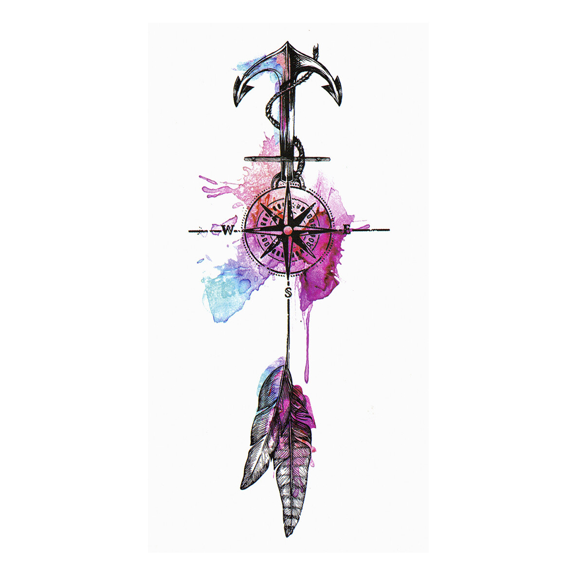 Kompass Anker Tattoos