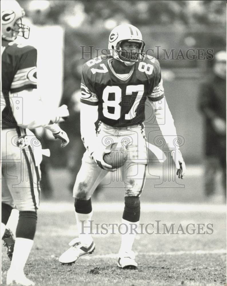 1987 Press Photo Green Bay Packer's #87 Walter Stanley with football in ...