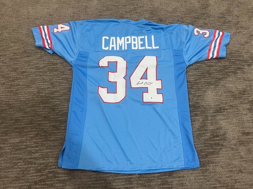 EARL CAMPBELL SIGNED AUTO HOUSTON OILERS #34 Jersey SIZE XL BECKETT ...