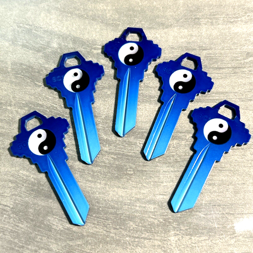 5X-YIN YANG SYMBOL KEYS Uncut NEW House Key Blanks HOUSE SCHLAGE SC-1 ...