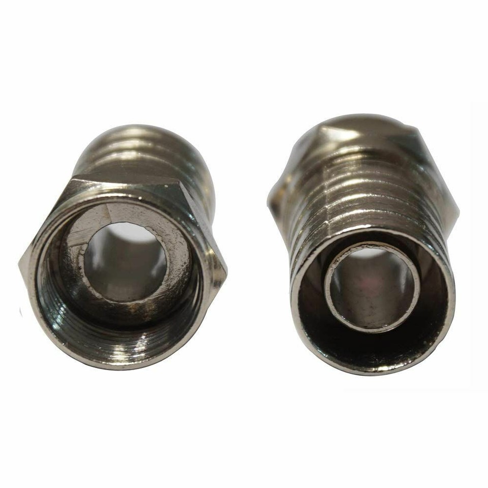 25x RG6 RG6/U F-Type Hex Crimp On Connector RF Coax Cable Adapter TV ...