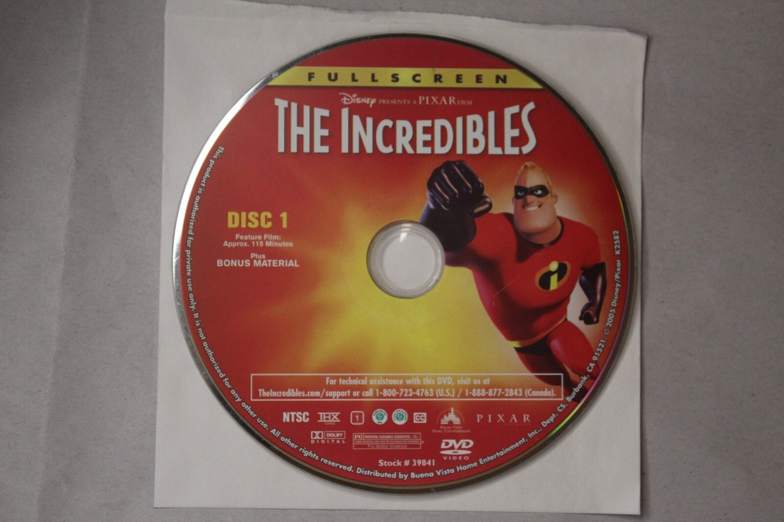The Incredibles (DVD, 2004) Full Frame with Bonus Materials ...