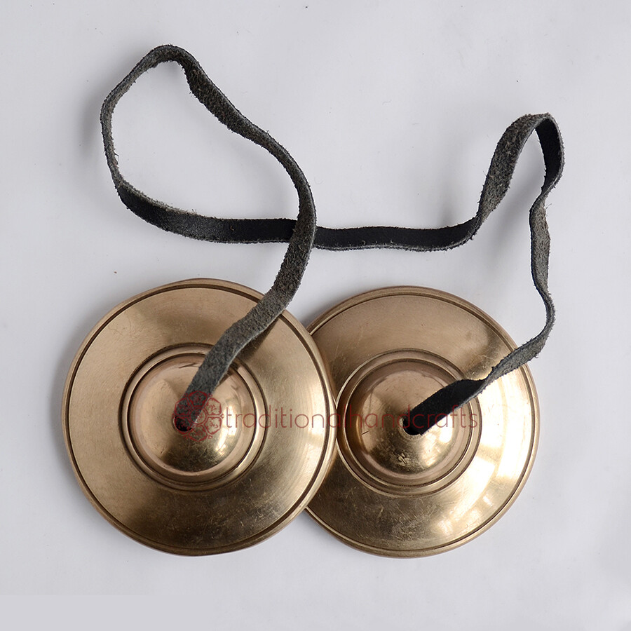 Hand Carved Seven Metal Alloy and Leather String Buddhist Tingsha ...