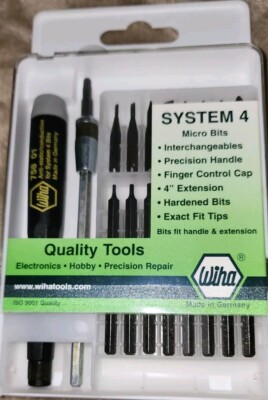 Wiha 75992 System 4 Precision Interchangeable 27 Pc Micro Bit Set ...