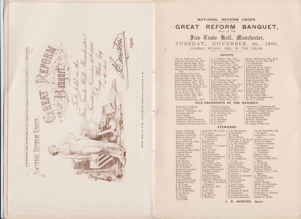 MENU. Manchester Dinner for Sir Donald Maclean, 1922, Signed | eBay UK