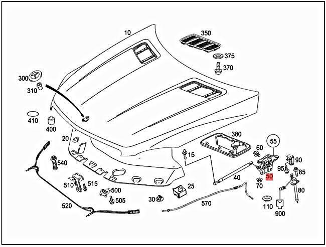 Mercedes-Benz W166 Front Right Bonnet Hinge A1668800128 for sale online ...