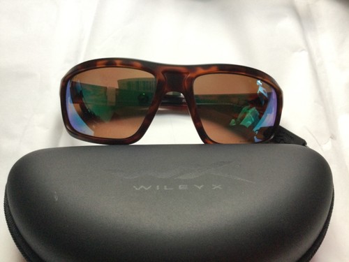 New Wiley X Contend Captivate Polarized Green Mirror Brown Sunglasses & Case | eBay