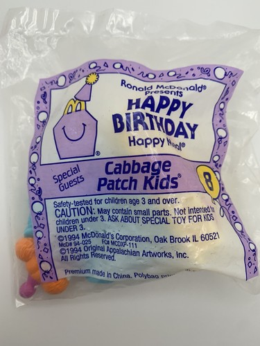 McDonalds Cabbage Patch Kids Happy Birthday Meal Toy Vintage 1994 New ...