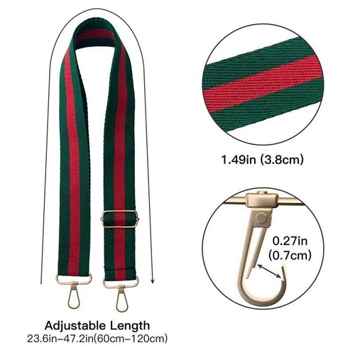 Replacement Striped Strap for Gucci Women Crossbody Shoulder Bag ...