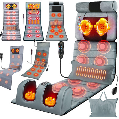 Full Body Electric Massage Mat w/Heat Vibration Massage Pad Cushion ...