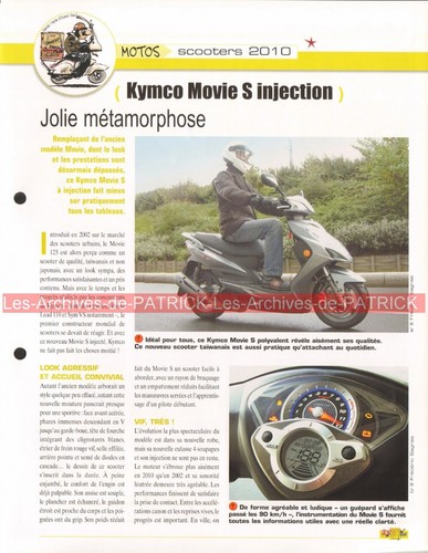 KYMCO 125 Movie S Injection 2010 Scooter Joe Bar Team Fiche Moto ...