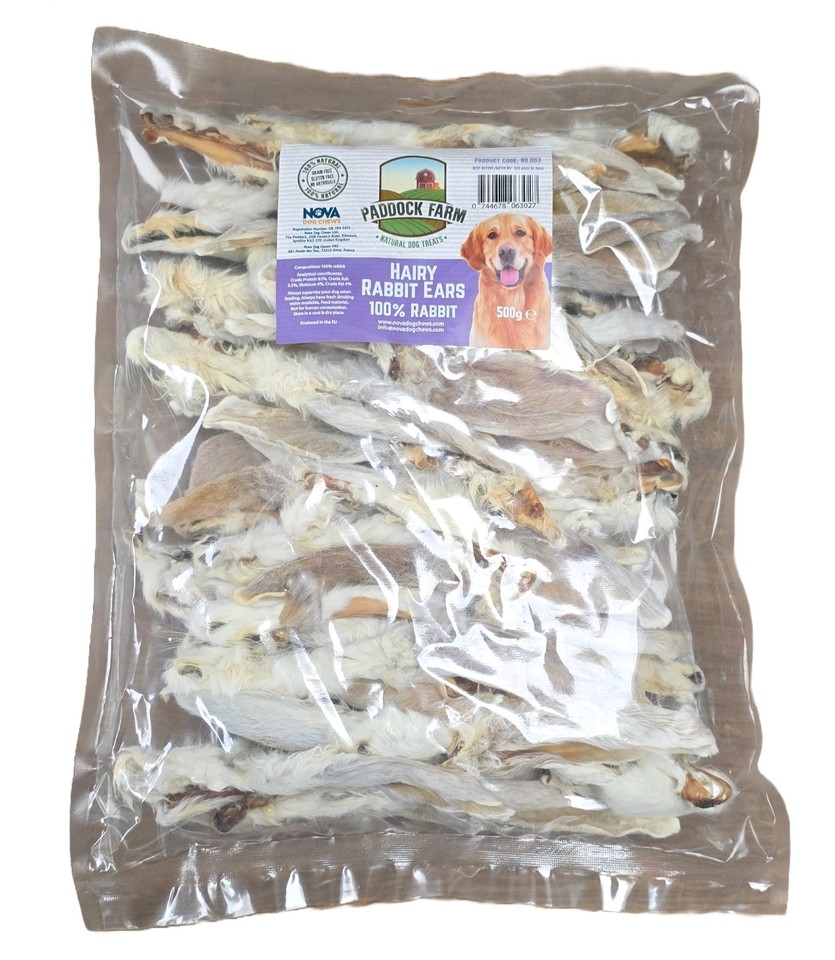Rabbit Ears For Dogs | 500g | Air Dried Hairy Rabbit Ears | 100% ...