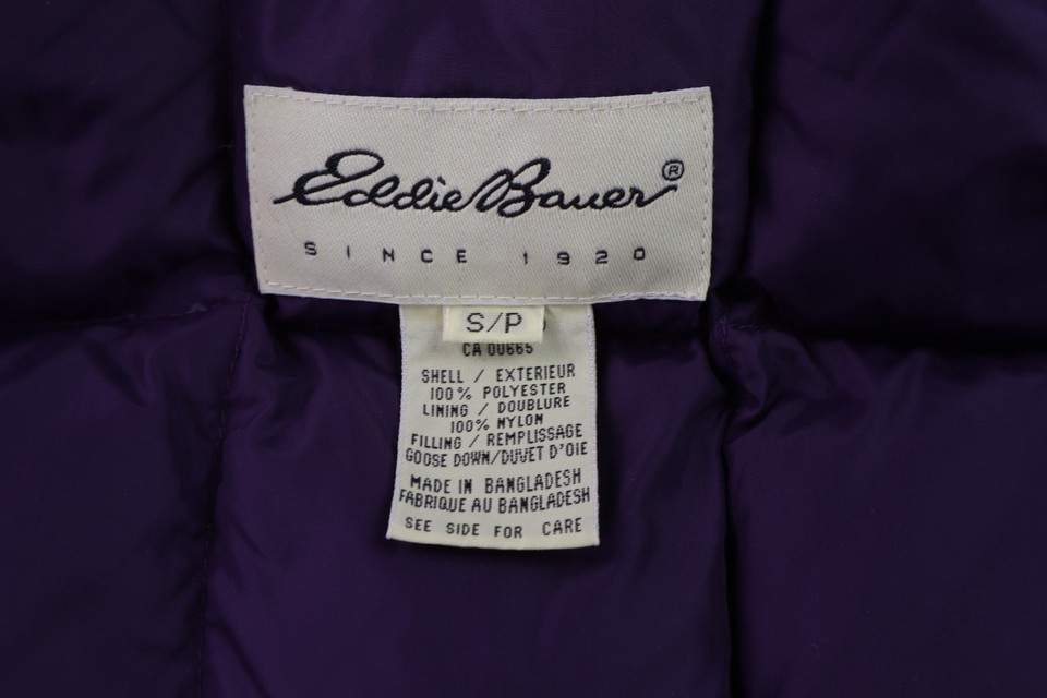 VTG 90s EDDIE BAUER Women’s S Purple Ridge Line Goose Down Parka Jacket ...