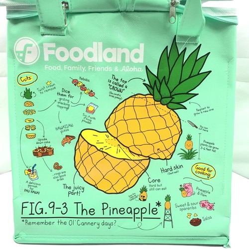 Hawaii Foodland Insulated Reusable Grocery Tote Bag, Tropical Fruit 13 ...