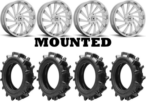 Kit 4 Quadboss QBT680 Tires 40x9.5-20 on MSA M46 Blade Chrome Wheels ...