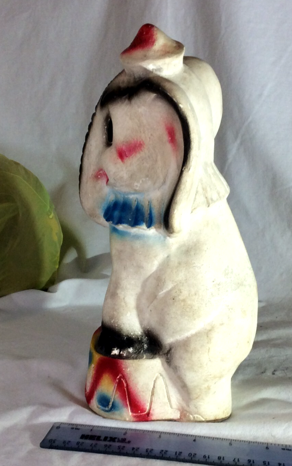vintage 1940's carnival chalkware figure - elephant on drum - hand ...