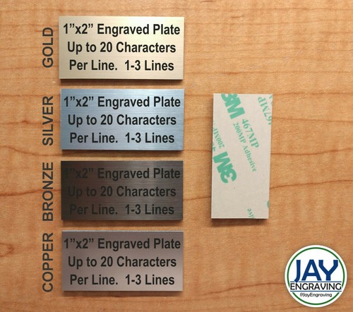 Custom Engraved 1x2 Plate - Adhesive-Backed Personalized Customized ...