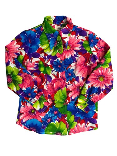 VTG Hamilton Long Sleeve Shirt Colorful Loud Originals Floral Women’s ...