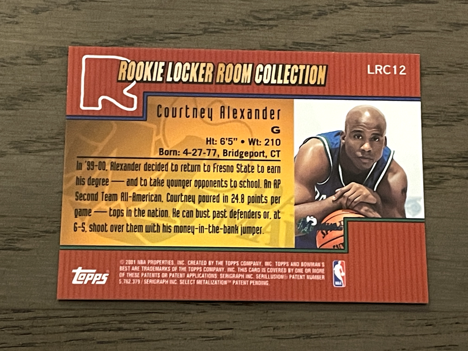 2000-01 Bowman’s Best Rookie Locker Room Collection Courtney Alexander ...