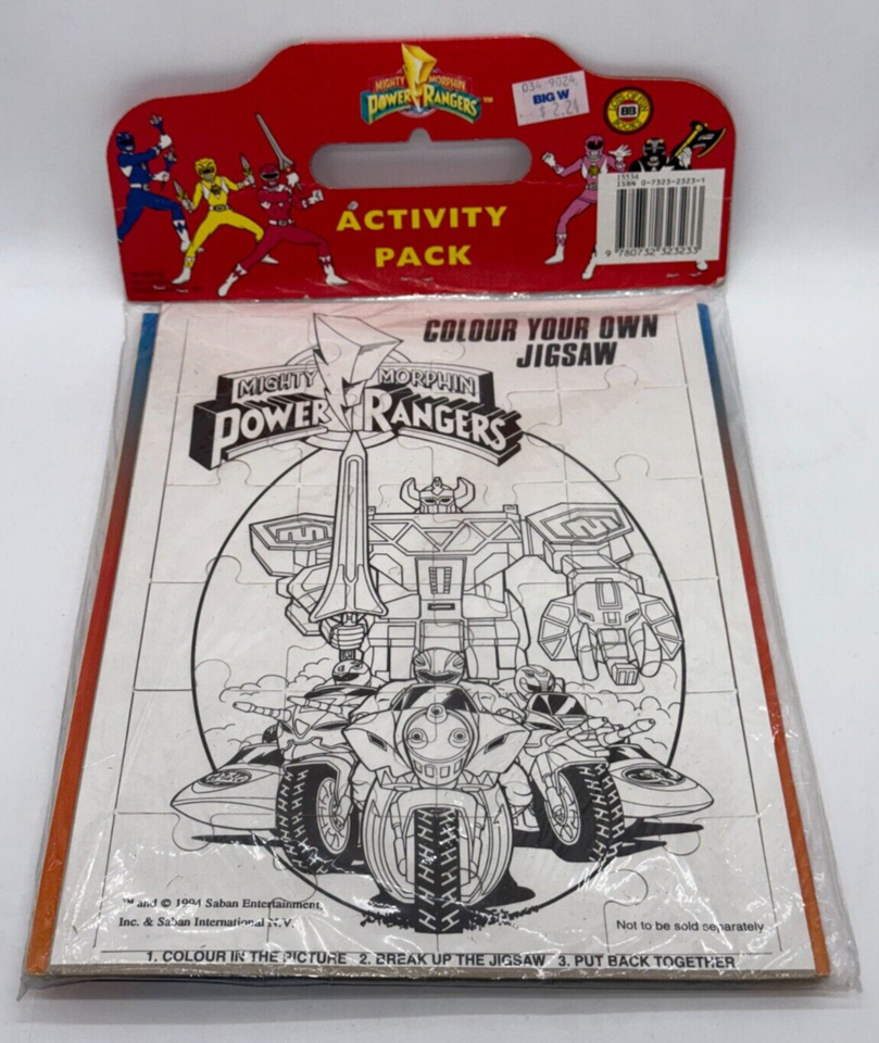 Mighty Morphin Power Rangers ACTIVITY PACK & PUZZLE - BB, 1994 - NEW ...